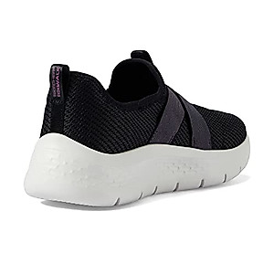 Skechers Women's GO Walk Flex-Lilly Sneaker, Black/Purple, 10.5