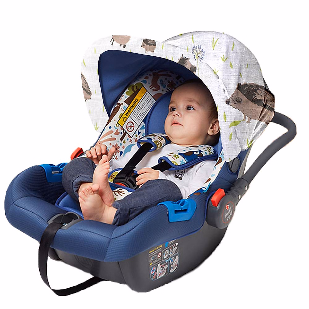 Soft Muslin Car Seat Canopy Muslin Gauze Car Seat Cover Baby Car Seat Covers to Protect from Bugs & Dust,Muslin Cotton Car Seat Canopy for Baby Shower Gifts for Newborn Infant Girls.#7881 (F)