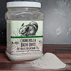 Chinchilla Bath Dust, 3 lb. Tub, All Natural Dusting Powder for Cleaning Degus, Hamsters, & Gerbils, Pure Cleansing Pumice Sand by Billy Buckskin Co
