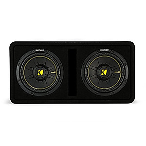 Kicker 44DCWC102 Dual CompC 10" Subwoofers in Vented Enclosure, 2-Ohm