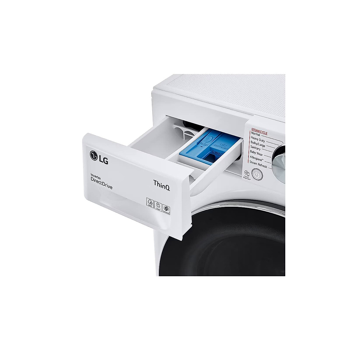 LG WM3555HWA 24 Inch Smart All In One Washer/Dryer with 2.3 cu. ft. Capacity, Wi-Fi Enabled, 14 Wash Cycles, 1400 RPM, Ventless, NeveRust Stainless Steel Drum, Quiet Operation, TrueBalance, Sensor Dry in White