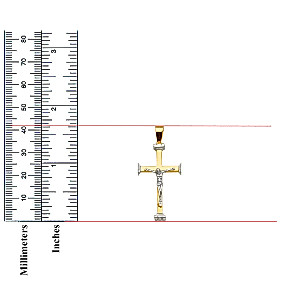 Product Name–14K 2Tone Crucifix Cross Pendant | 14K Two Tone Gold Christian Jewelry Jesus Pendant Locket For Men Women | 42 mm x 20 mm Gold Chain Pendants | Weight 3.2 grams