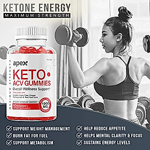 (3 Pack) Apex Keto ACV Gummies Apex Keto Advanced Formula Overall Wellness Support (180 Gummies)