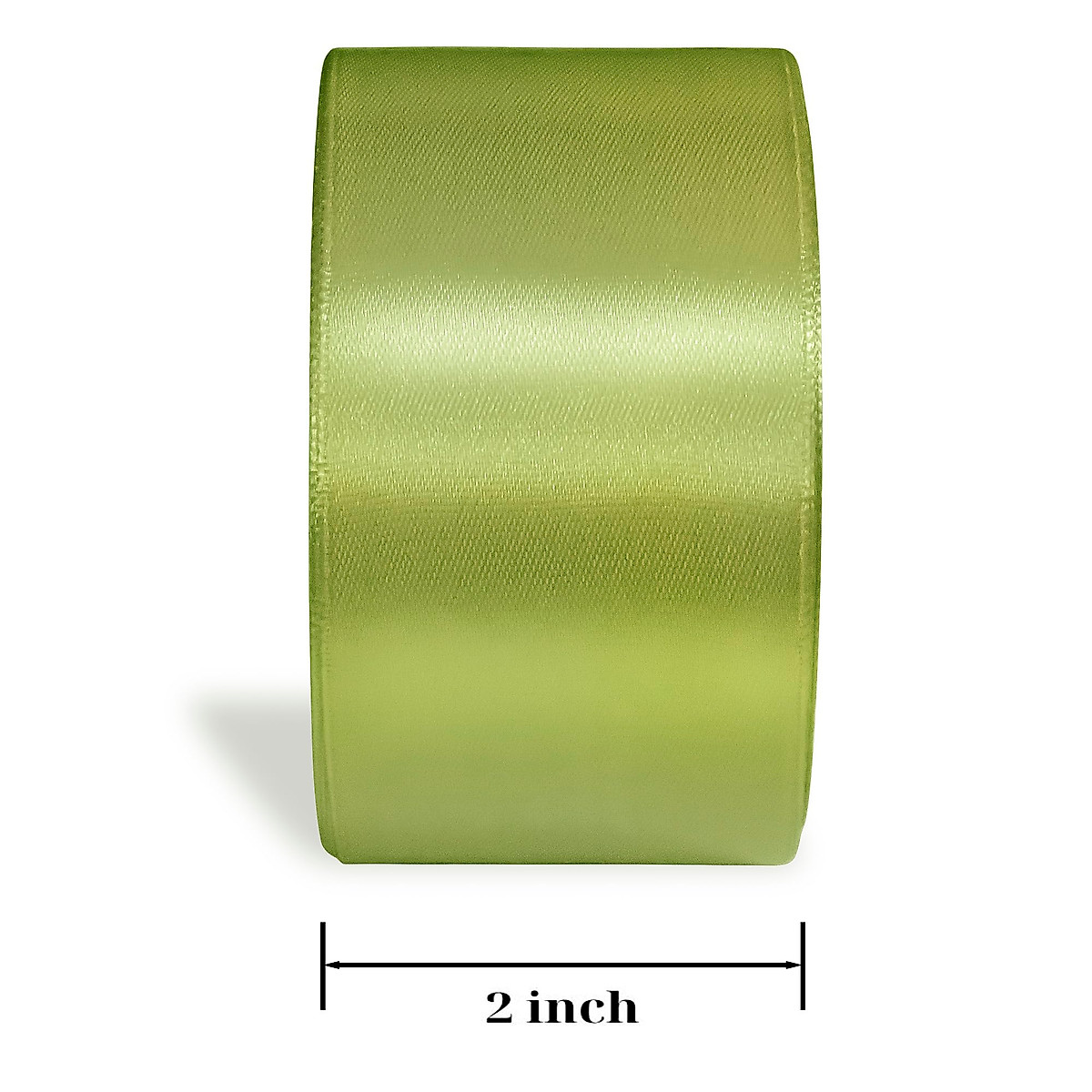 2 inch Light Olive Ribbon Satin Double Face Ribbons for Gift Wrapping Party Decoration Floral Arrangement Silk Ribbon for Wedding Decor Ribbon Light Olive Solid Ribbon Roll 2 in x 25 Yards