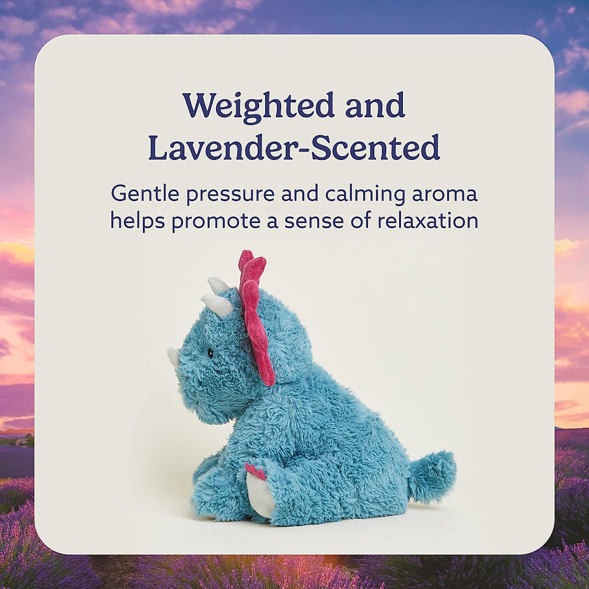 warmies Microwavable & Weighted Stuffed Animals, Triceratops - Heated Stuffed Animal Plushie for Warmth & Comfort - Cute Soft Plush Toys for Adults & Children (Boys, Girls, Babies & Toddlers)