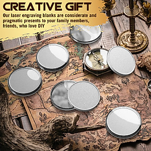 weparmeety 12 Pcs Blank Challenge Coin, Engraving Blanks Coins Threaded Edged 40 mm with Acrylic Protection Box Laser Engravable Pattern for DIY Crafts Commemorative Collection (Sliver)