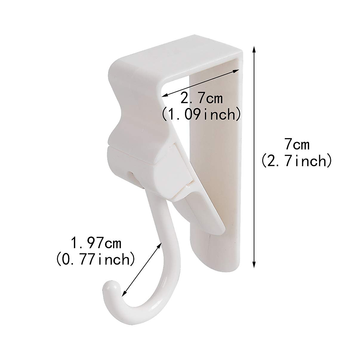Saim 10Pcs Plastic Hooks Clip Design Firm Hanger ABS Smooth and Bright Suitable for Bathroom Kitchen Bedroom Offices