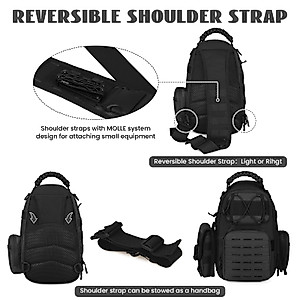 CamGo Tactical Sling Backpack Fly Fishing Tackle Bag Unisex MOLLE Casual Daypack for Fishing Hunting Hiking Travel