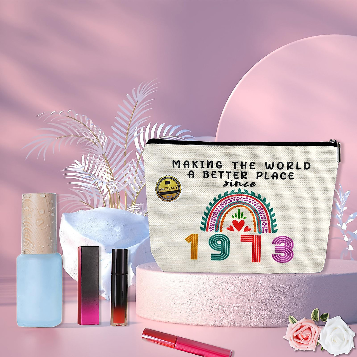 52nd Birthday Gifts for Women, Funny 1973 52nd Birthday Decorations Makeup Bag, Anniversary 52 Year Old Gift Ideas for Her, Wife, Sister, Mom, Aunt, Cool Cosmetic Travel Bags for Mothers Day Christmas