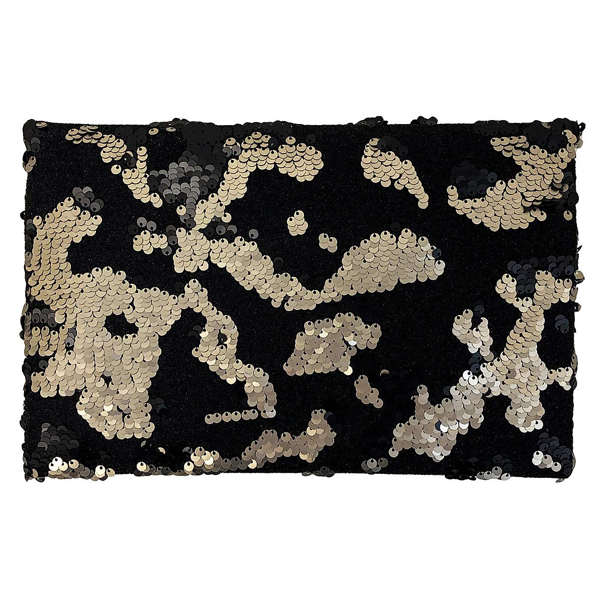 JNB Flat Sequin Envelope Clutch,Black
