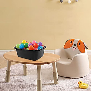 HOMMP 3-Pack 18 Quart Large Dishpan Wash Basin, Commercial Tote Bus Boxes