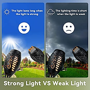 22Inch Solar Tiki Torches with Flickering Flame, Auto On/Off Waterproof Solar Powered Stake Lights for Garden Path Landscape Patio Yard Outdoor(6 Pack)