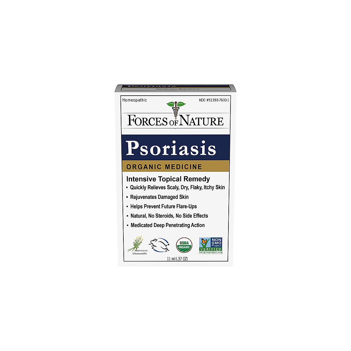 Forces of Nature Psoraisis Treatment, Organic Homeopathic Medicine, 0.37 Fl Oz, Psoraisis Control for Scalp & Skin Care, Multi Symptom Relief from Flaky, Itchy, Dry Skin & Flare-Ups, Steroid Free