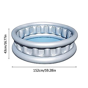 Round Blow up Pool - UFO Shape Inflatable Thicken Kid Pool - Family Blow Up Kid Pool Full-Sized Play Center for Kids Children, Backyard Garden Outdoor Summer Die