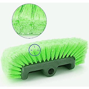 Forgrace 12" Car Wash Brush with Medium Soft Bristle for Auto RV Truck Boat Camper Exterior House Washing Cleaning, Green Plus