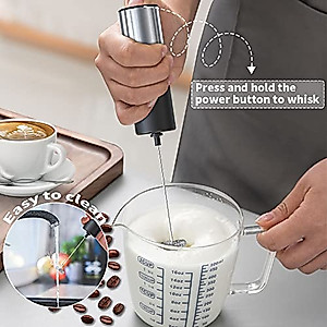Yevheniys Milk Frother for Coffee,Handheld Electric Milk Frother Foam Stainless Steel, drink mixer Mini Foamer for Coffee, Frappe, Latte, Matcha, Hot Chocolate