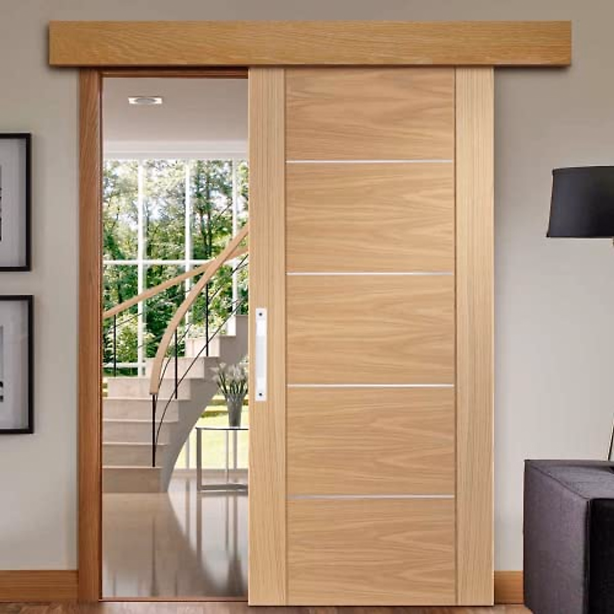 Jiozermi 2 Pack Sliding Barn Door Handle, 7.9 Inch Gate Door Handle, Aluminium Alloy Door Pull Handle for Sliding Barn Door Gate Cabinet Closet Drawer Garage Shed, Silver White