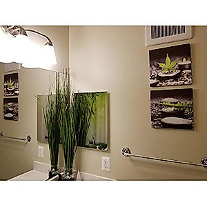 SUMGAR Framed Wall Art Bathroom Decor Black and White Canvas Paintings Green Pictures Zen Stone Spa 4 Piece,12x12 in