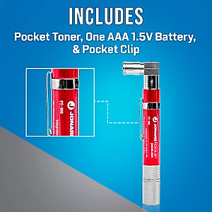 Jonard Tools PT-100 Coax Cable Wire Tracer Pocket Continuity Tester & Toner with Audible Beep and LED, Red