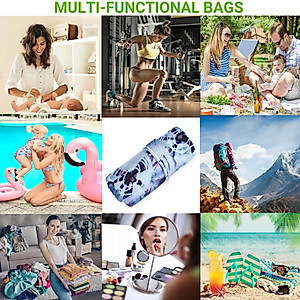 visesunny Tie Dye Pattern 2Pcs Wet Bag with Zippered Pockets Washable Reusable Roomy Diaper Bag for Travel,Beach,Daycare,Stroller,Diapers,Dirty Gym Clothes,Wet Swimsuits,Toiletries