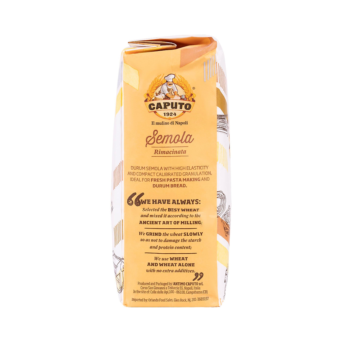 Antimo Caputo Semolina Flour 2.2 LB (Pack of 2) Bulk Italian Durum Semola Flour - All Natural Dough for Fresh Pasta