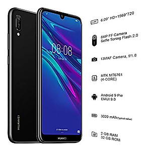 HUAWEI Y6 (2019) Single-SIM 32GB Factory Unlocked 4G/LTE Smartphone (Midnight Black) - International Version