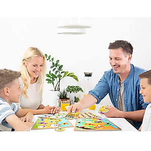 Wooden Peg Puzzles for Toddlers 2 3 Years Old, WOOD CITY Alphabet & Number Puzzles for Kids, 4 Pcs Toddler Puzzles Set - Letters, Numbers, Animals and Vehicles, Learning Toys Gift for Girls and Boys