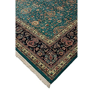 NOORI RUG Pak-Persian Tabriz Teal Green/Navy Rug, 12'0 x 16'0