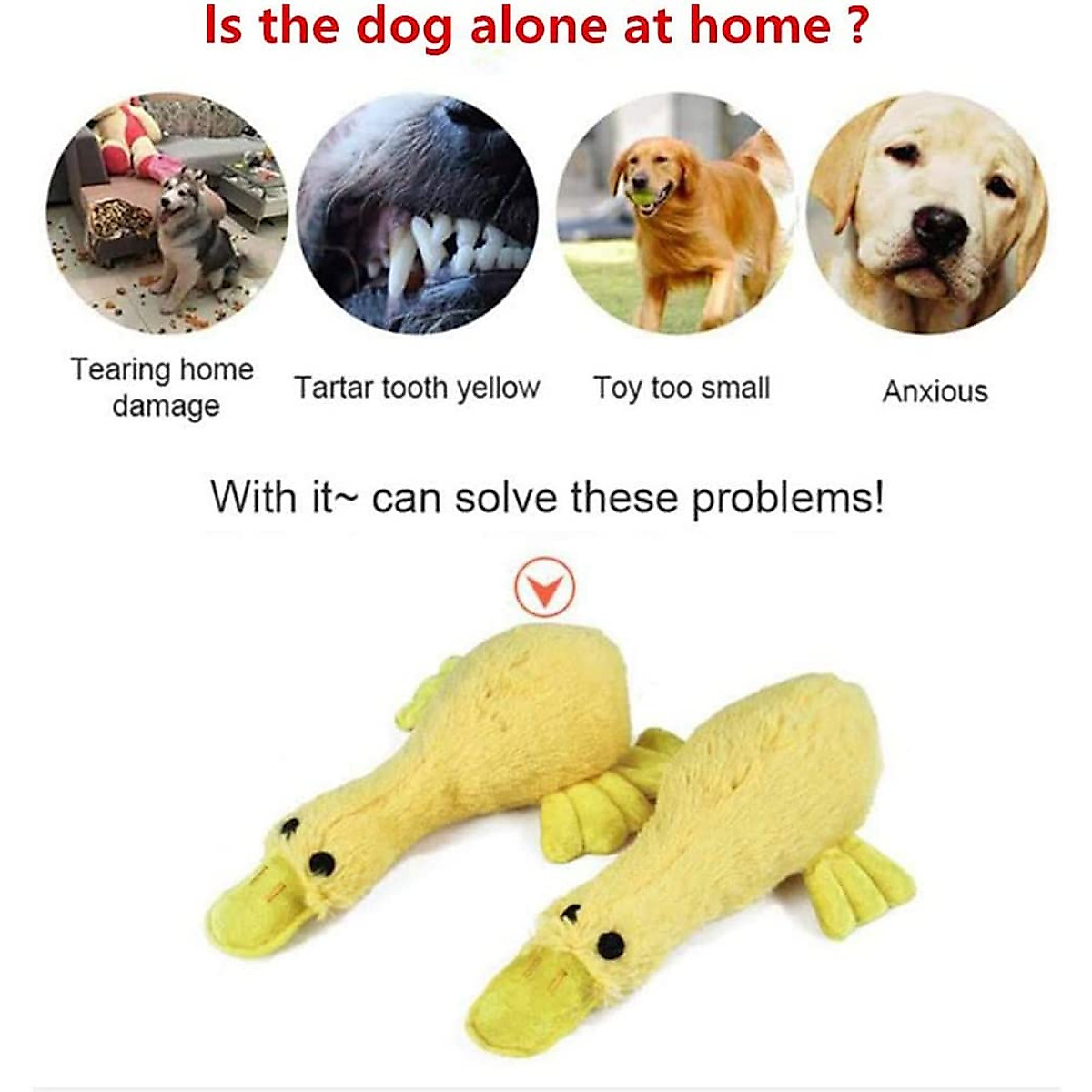 SLAGMALE Pet Duck Dog Toys, Squeaky Dog Toy,Plush Puppy Dog Chew Toy for Large Small Medium Dogs -9.45"