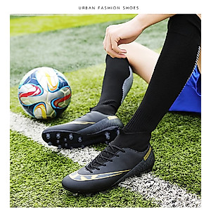 TTFS Foture 4.1 Netfit FG AG Athletic Soccer Shoes XX 17.2 Firm Ground Cleats Soccer Shoe (8, Black, Numeric_8)