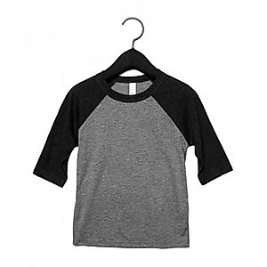 Bella Canvas 3/4-Sleeve Baseball T-Shirt (3200T) White/Red, 5T