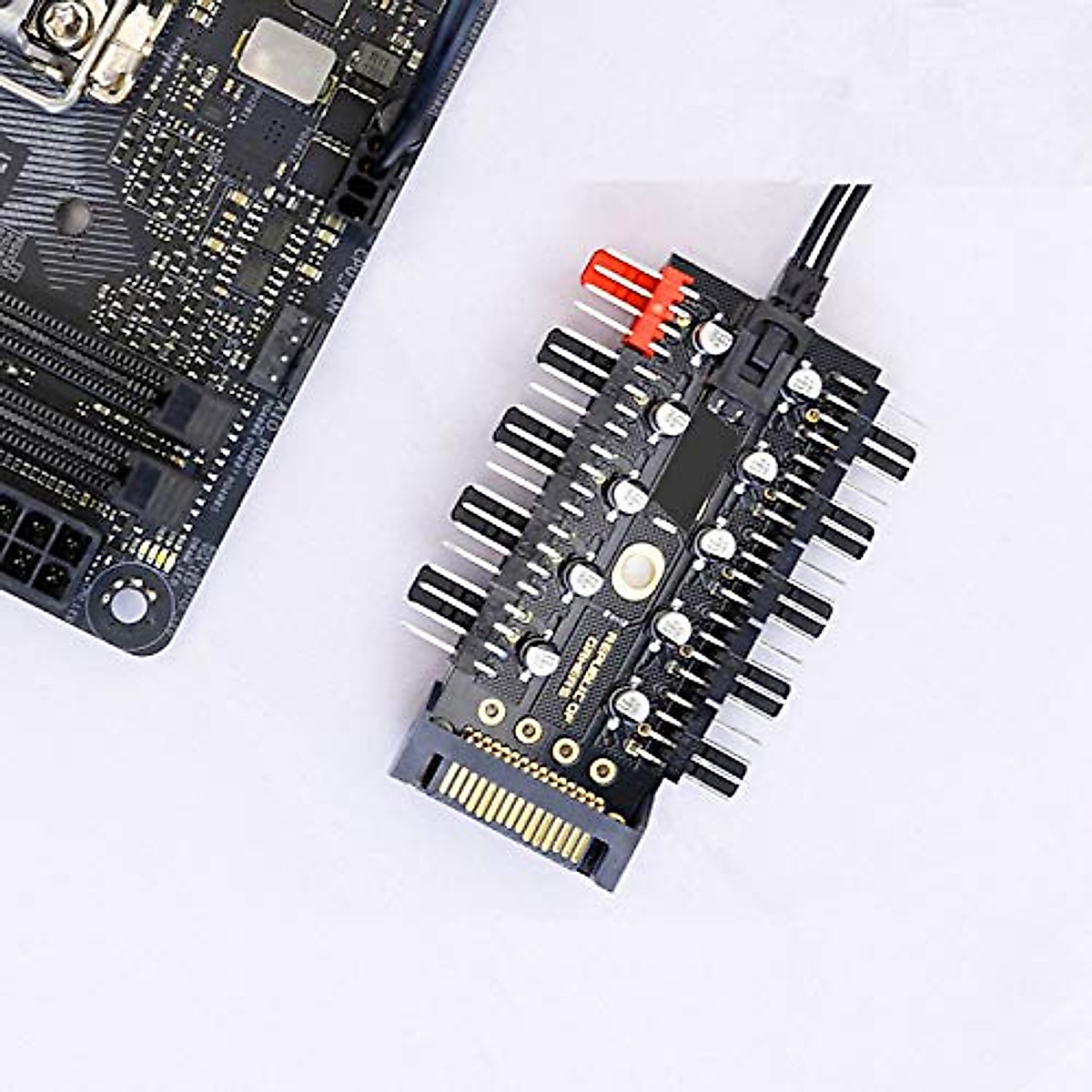 Fan Controller pc Chassis Fan Hub CPU Cooling Fan hub pc 10 Port 12 V SATA to Fan-Header with 4 Pin PWM Controller Corsair Fan Controller