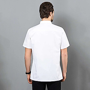 HMLOPX Chef Jacket Short Sleeve Breathable Unisex for Food Service, Caterers, Bakers and Culinary (Color : GREY, Size : XL-XLarge)