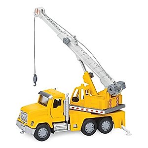 DRIVEN by Battat – Micro Crane Truck – Toy Crane Truck with Lights, Sounds and Movable Parts for Kids Age 3+ , Yellow