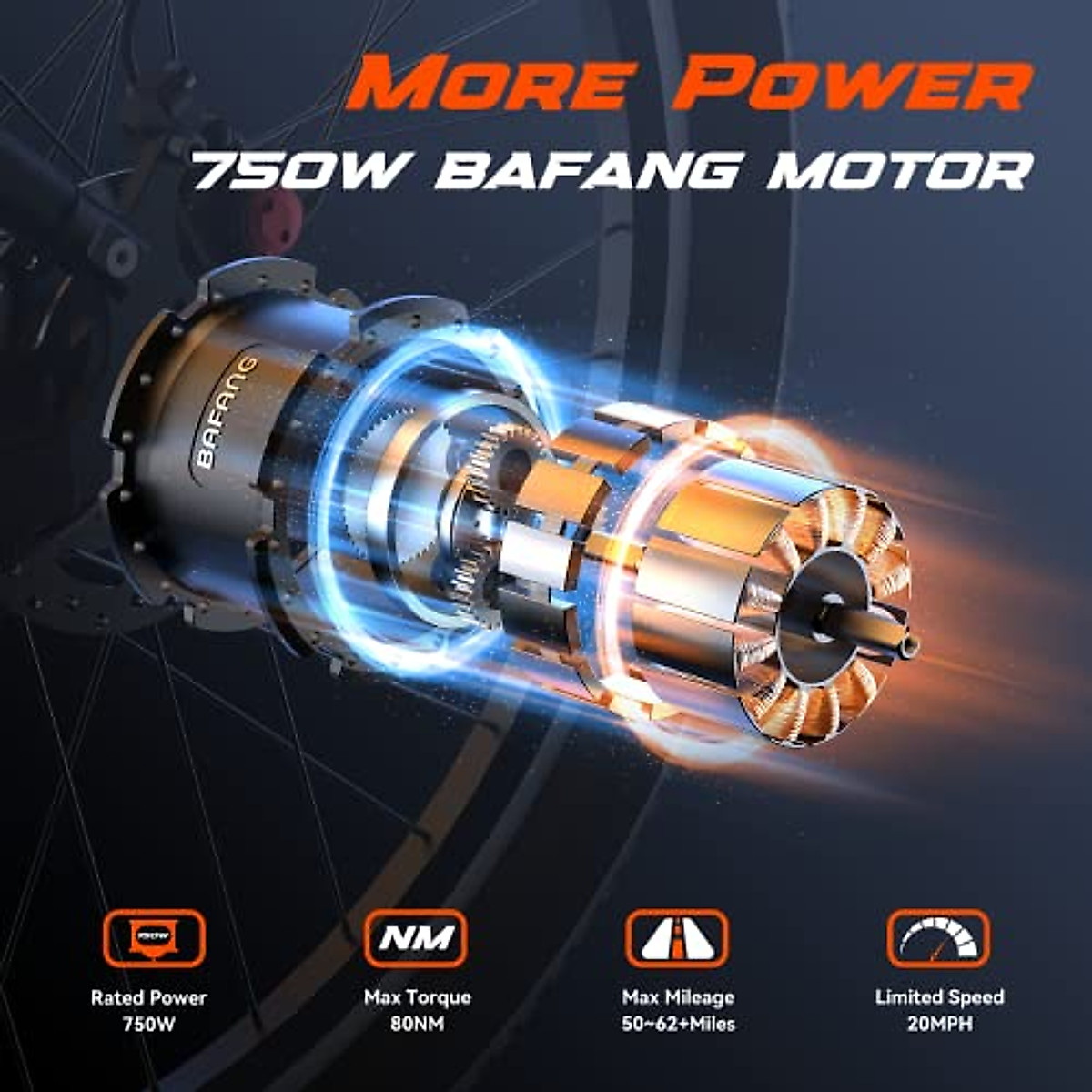 Scooway Electric Bike, 750W Electric Bike for Adults BAFANG Motor Electric Bicycle Ebike, 48V 15Ah Removable Battery, 27.5" Fat Tire E Bike, 28MPH Electric Mountain Bike Snow Beach City Road Shimano