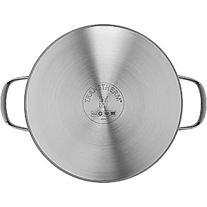 WMF Pot Set 4-Piece Provence Plus Pouring Rim Glass Lid Cromargan® Stainless Steel Polished Suitable for Induction Hobs Dishwasher-Safe, Silver, 52.7 x 28.8 x 21.8 cm