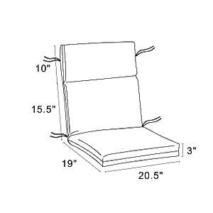 SewKer Outdoor/Indoor Adirondack Chair Cushions, High Back Patio Furniture Replacement Cushion - Set of 2 (Yellow)