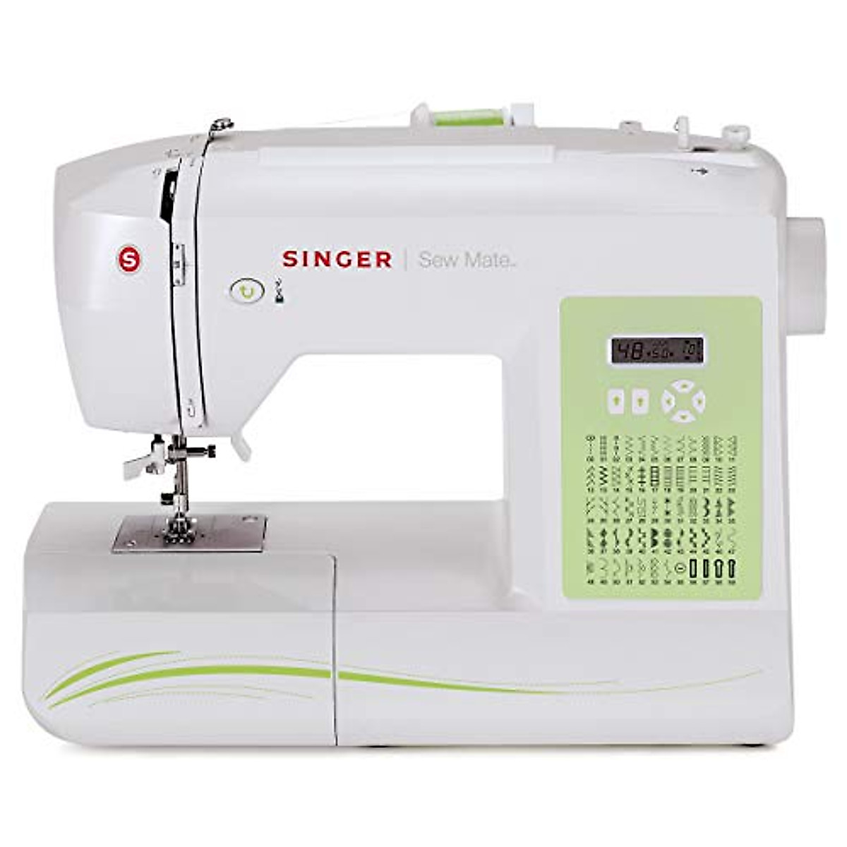 SINGER Sew Mate 5400 Handy Sewing Machine Including 60 Built-in Stitches, 4 Fully Built-in 1-Step Buttonhole, Automatic Needle Threader & Automatic Tension, Help to get Started in No time, White