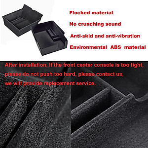 3PCS Center Console Organizer Tray Flocked Designed For Tesla Model Y Accessories 2024 2021-2023,Tesla Model 3 2021-2023 Accessories Armrest Hidden Drawer Storage Box[Not Compatible with Model 3 2024]