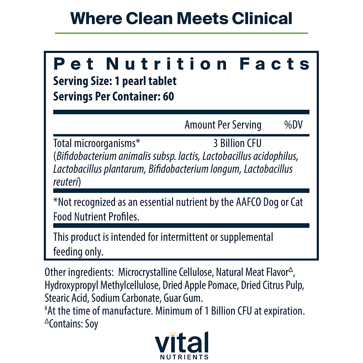 Vital Nutrients Hyperbiotics Pro-Pets Probiotic | Probiotic Support for Pets’ Digestive & Immune Health | Tasty Meat Flavor | Non-GMO | Gluten, Dairy Free | 60 Micro Tablets