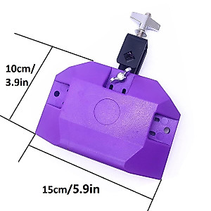 TUOREN Jam Drum Block Latin Percussion Musical Instrument Plastic with 3 Sided Mount Medium Pitch (Purple)