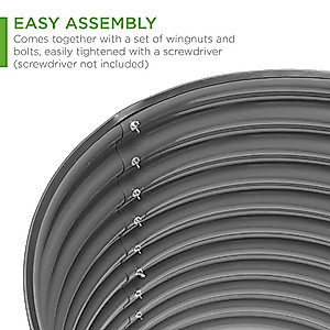 Best Choice Products 63in Oval Metal Raised Garden Bed, Customizable Outdoor Deep Root Backyard Planter, Stackable Design for Gardening, Vegetables, Flowers, Herbs w/ 275 Gallon Capacity - Dark Gray