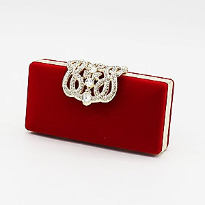 Generic Womens Evening Cocktail Wedding Party Handbag Clutch Purse Wallet, Red, 16x9x5cm