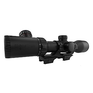 Monstrum 3-12x42 AO Rifle Scope with Illuminated Mil-Dot Reticle and Offset Reversible Scope Rings | Black