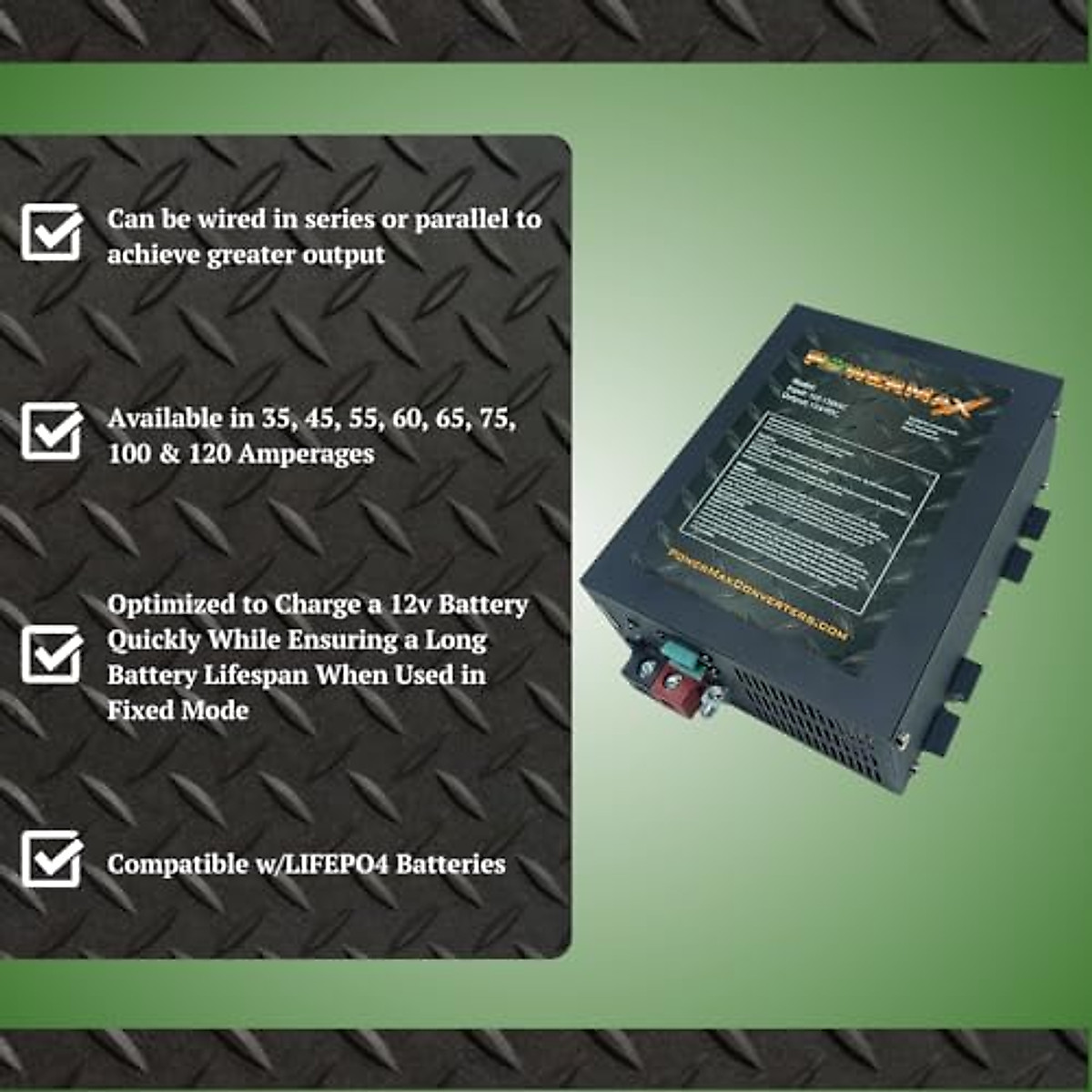 PowerMax PM3-55 RV Power Converter | High-Performance 110 Volt to 12 Volt DC Power Supply Charger w/ 55 Amp Capacity | Ideal for Efficient & Reliable Power Management in Recreational Vehicles