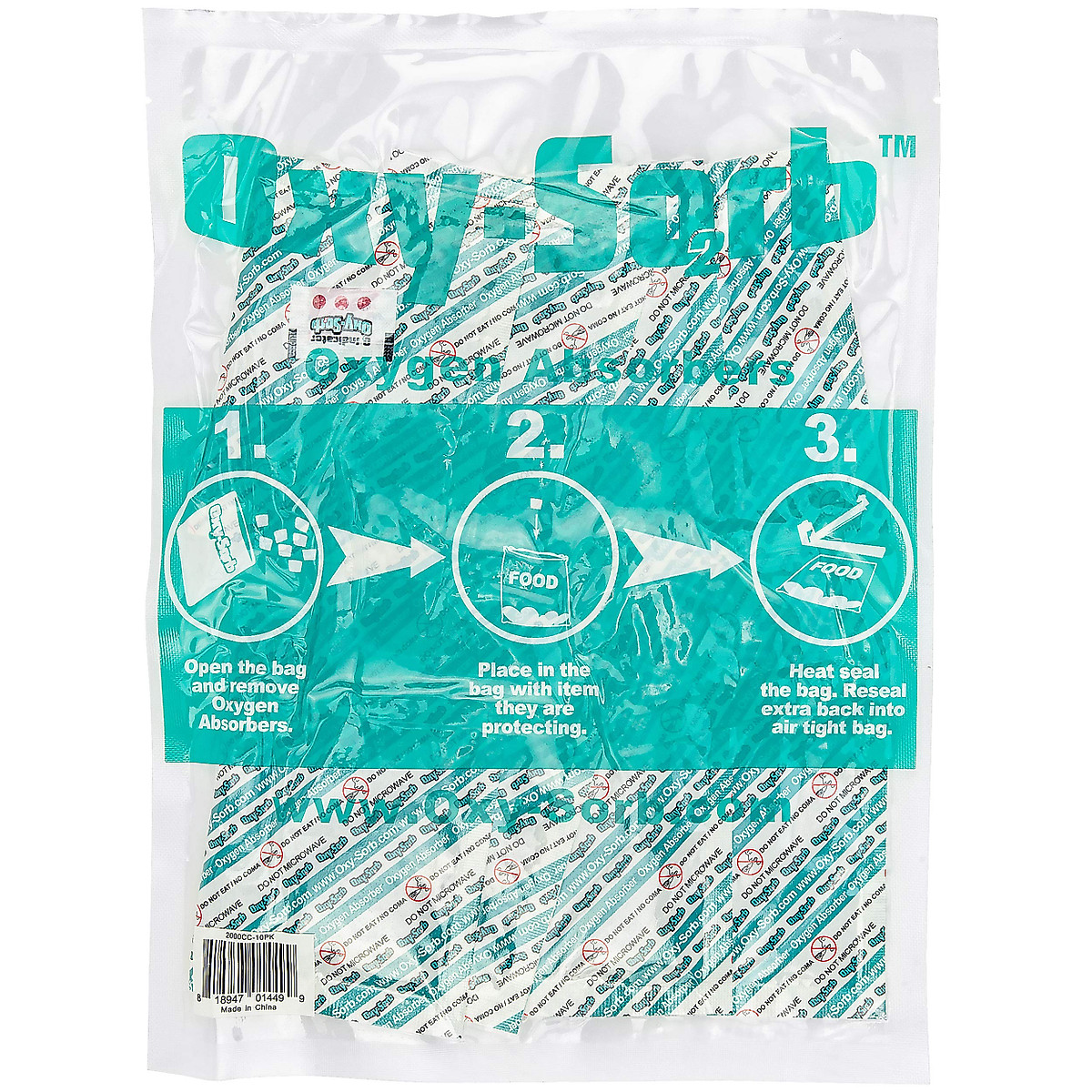 OxySorb 2000cc Oxygen Absorber Packets, 30 Pack - Long Term Food Storage Freshness Protection, 2000CC-30PK-ALT1