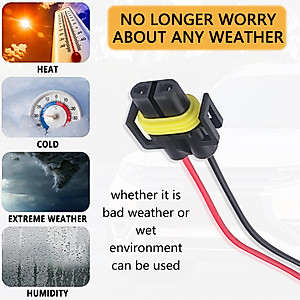 2 Pack H11 Headlight Wiring Harness Sockets,H11 Connector with Headlight Pigtail,Universal Fog Light Wiring Harness Connector Car Accessories for Most Cars SUVs Trucks