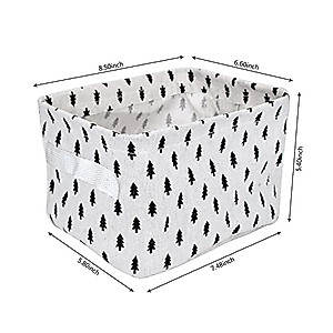 Small Storage Bins Mini Desktop Storage Baskets Foldable Fabric Storage Receive Basket for organizing Makeup, Book, Baby Toy（Pack of 4）