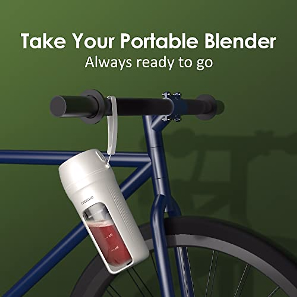 GREECHO Portable Blender, One-handed Drinking Mini Blender for Shakes and Smoothies, 12 oz Personal Blender with Rechargeable USB, Made with BPA-Free Material Portable Juicer