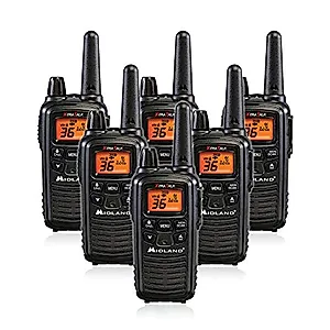 Midland LXT600VP3 36 Channel FRS Two-Way Radio - Up to 30 Mile Range Walkie Talkie - Black (Pack of 6)
